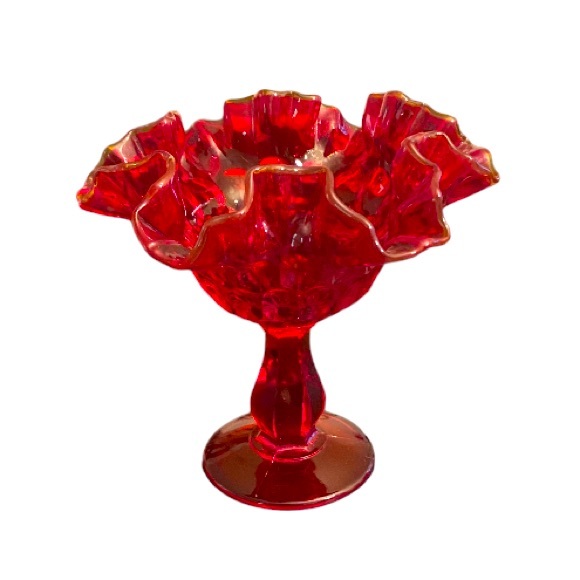 Fenton | Accents | Fenton Thumbprint Compotecandy Dish Ruby Red | Poshmark